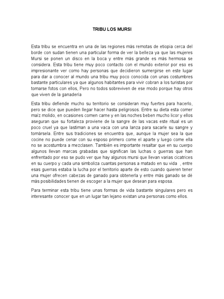Tribu Los Mursi | PDF
