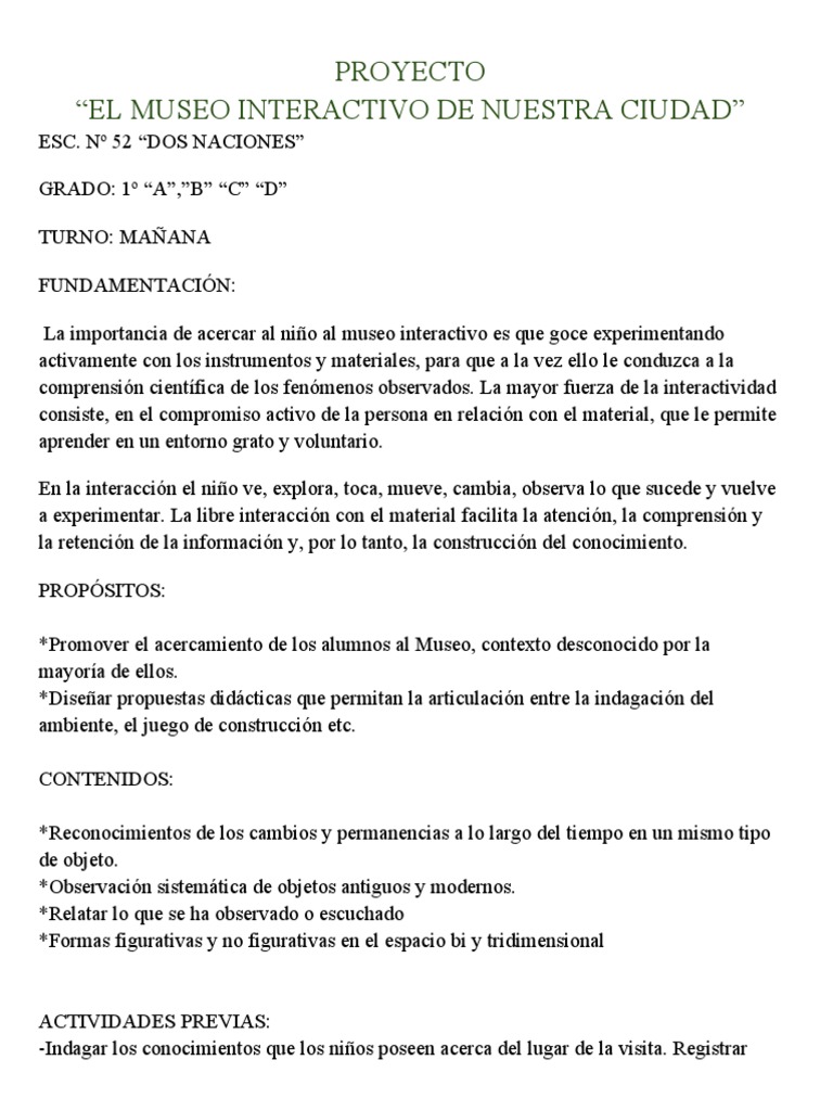 Proyecto Museo | PDF | Museo | Cognición