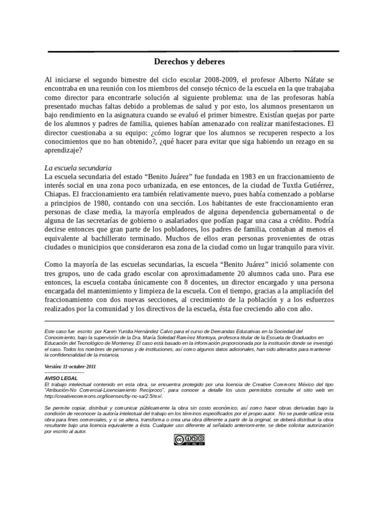 Derechos y Deberes | PDF | Enseñando | Maestros