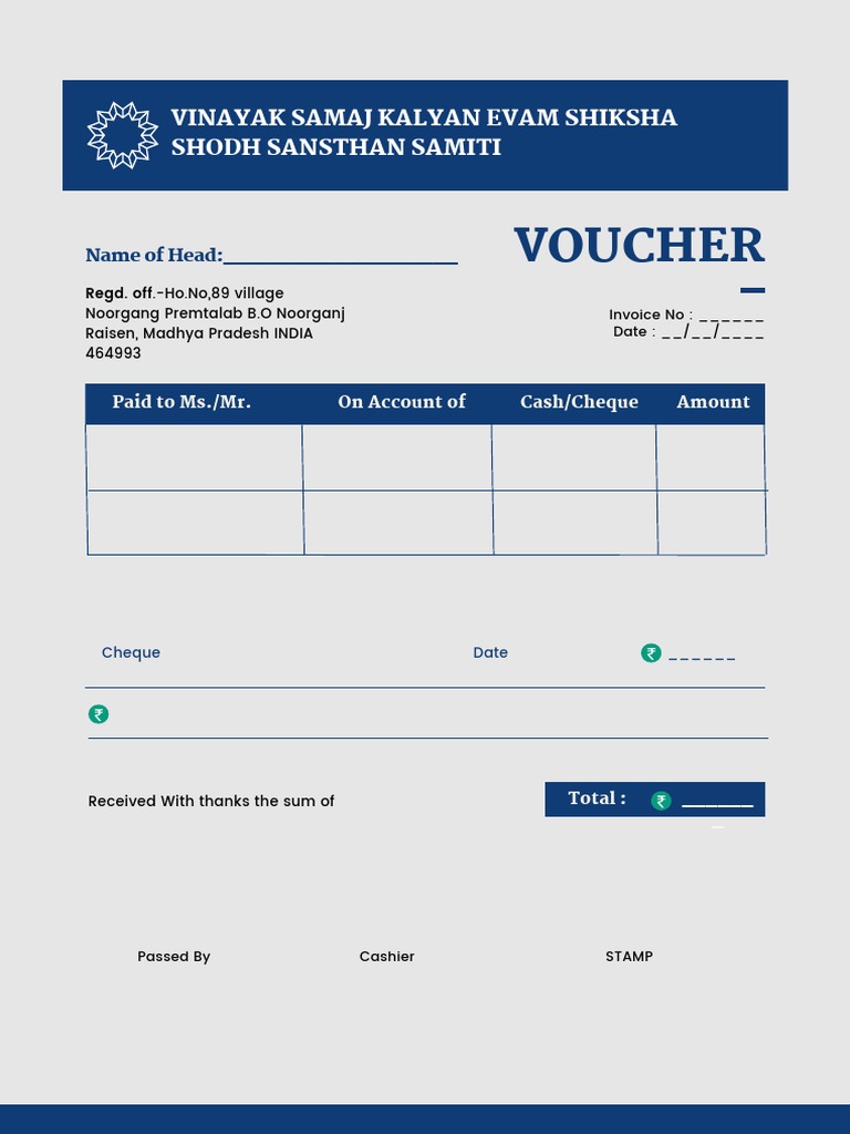 Voucher for Sabhasad Nondani Form | PDF