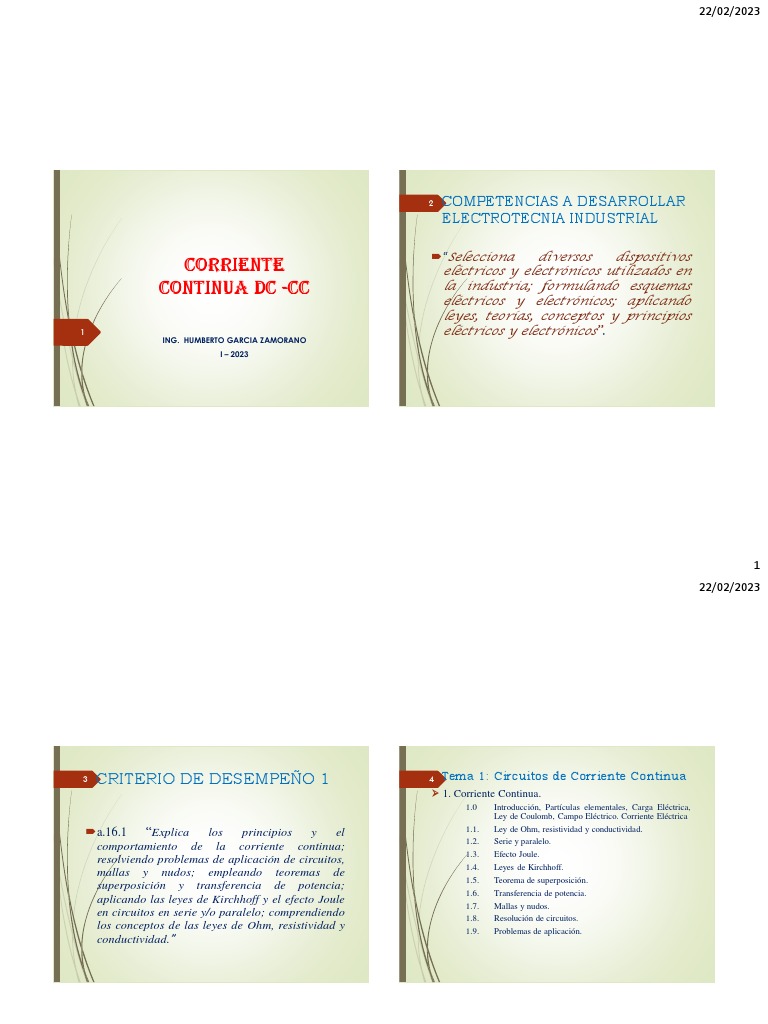 Fundamentos de Corriente Continua DC-CC | PDF | Corriente eléctrica ...