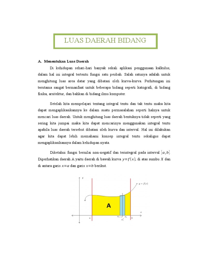 Modul Integral Menentukan Luas Daerah | PDF