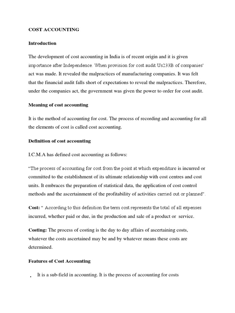 Understanding Cost Accounting Basics | PDF | Cost Accounting | Cost