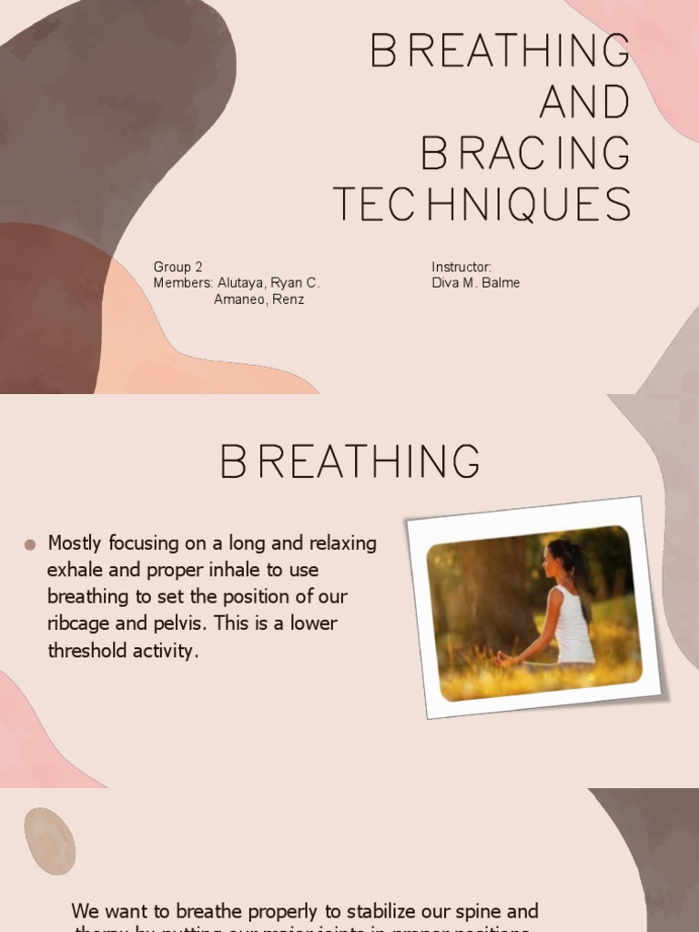 Breathing and Bracing Techniques Group 2 | PDF | Breathing | Clinical ...