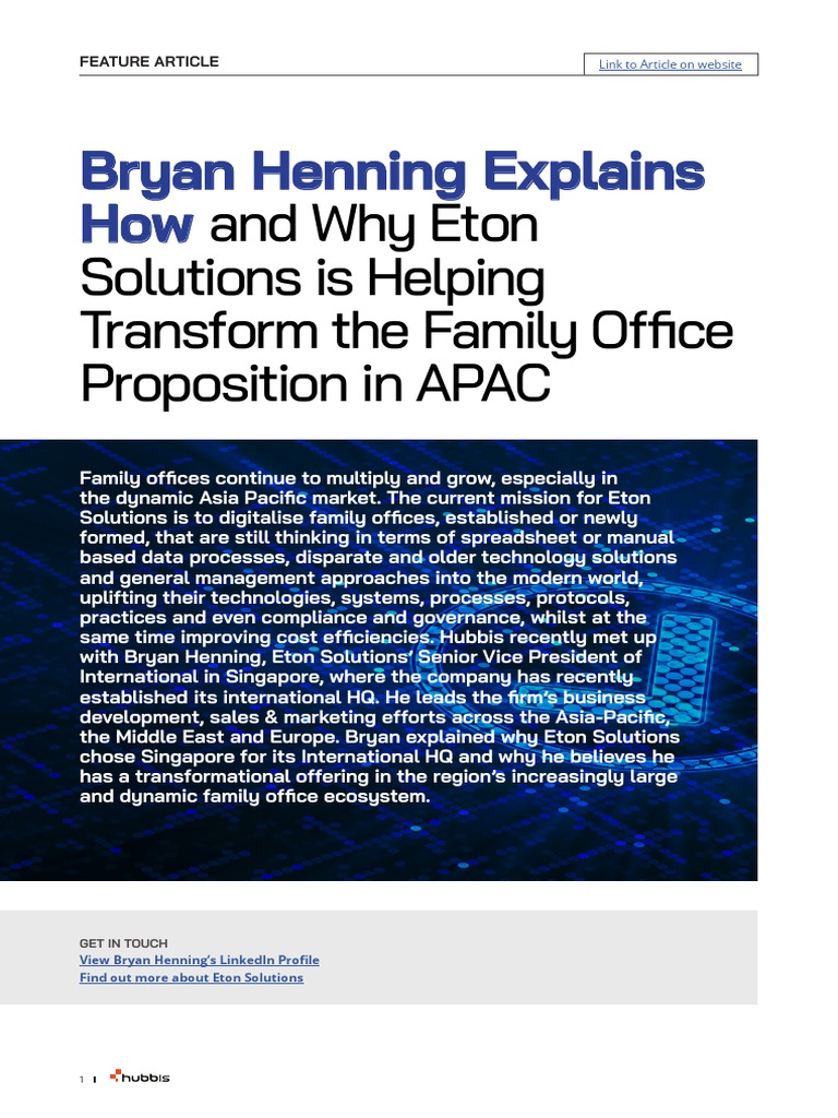 Bryan Henning Explains How and Why Eton Solutions Is Helping Transform ...