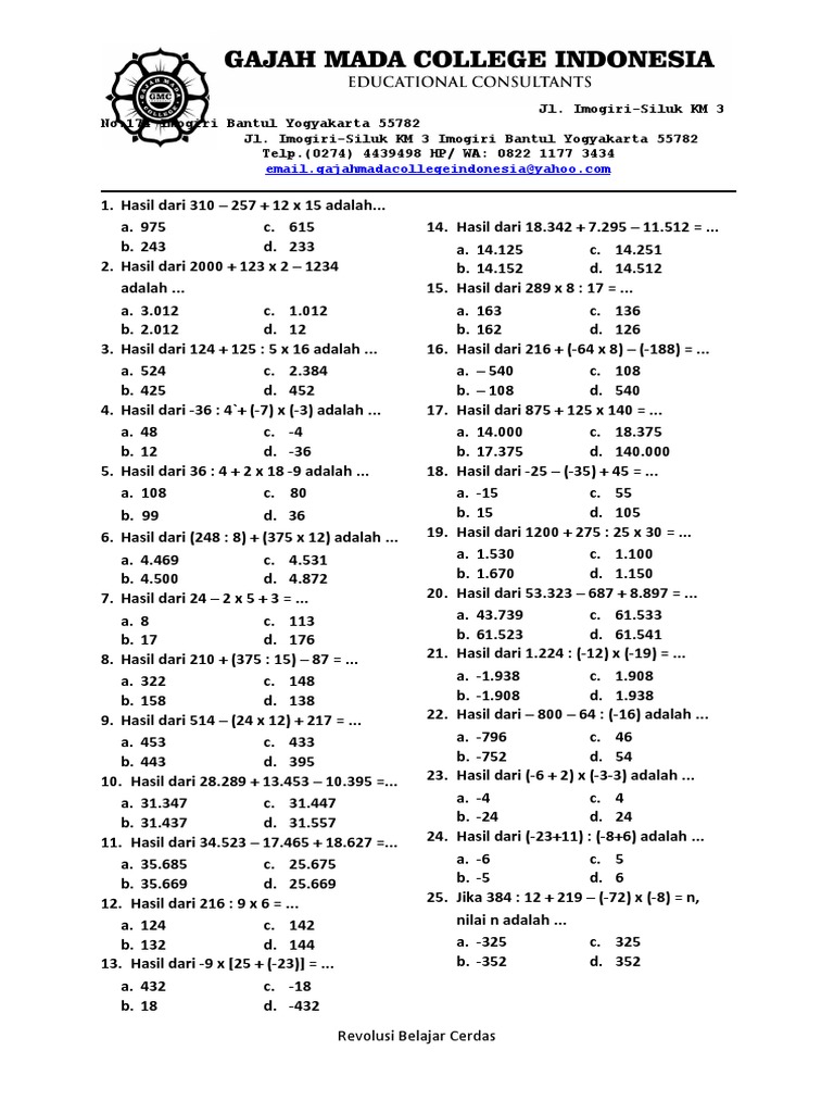 Bimbel SD 1 Soal 1&2 | PDF