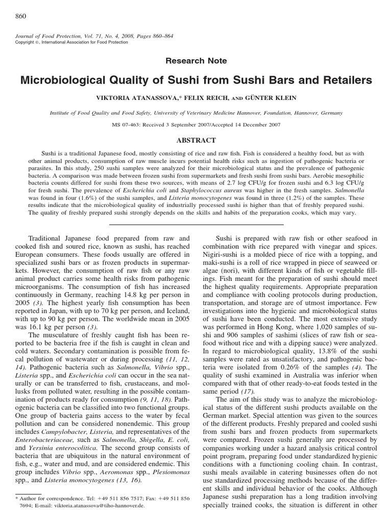 Sushi | PDF | Sushi | Colony Forming Unit