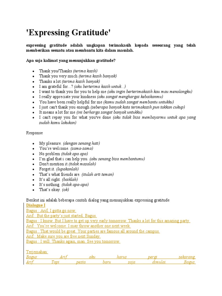 Expressing Gratitude | PDF