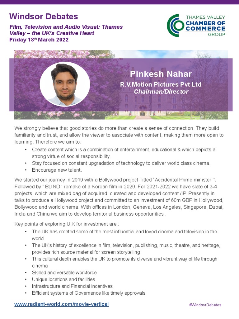 Windsor Debates Speaker Bio Pinkesh Nahar | PDF