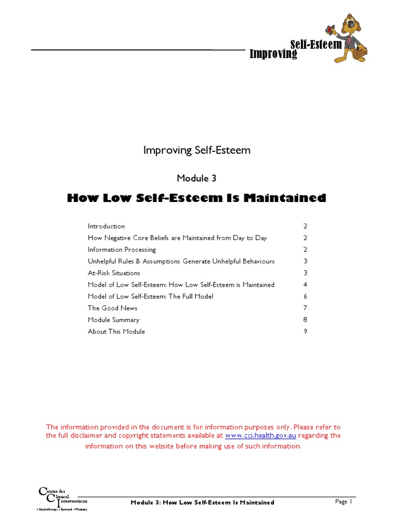 Improving Self-Esteem - 03 - How Low Self-Esteem Is Maintained | PDF ...