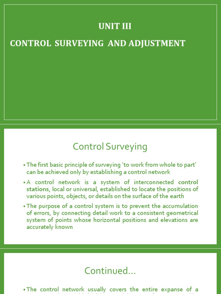 Survey Unit 3 | PDF | Surveying | Errors And Residuals