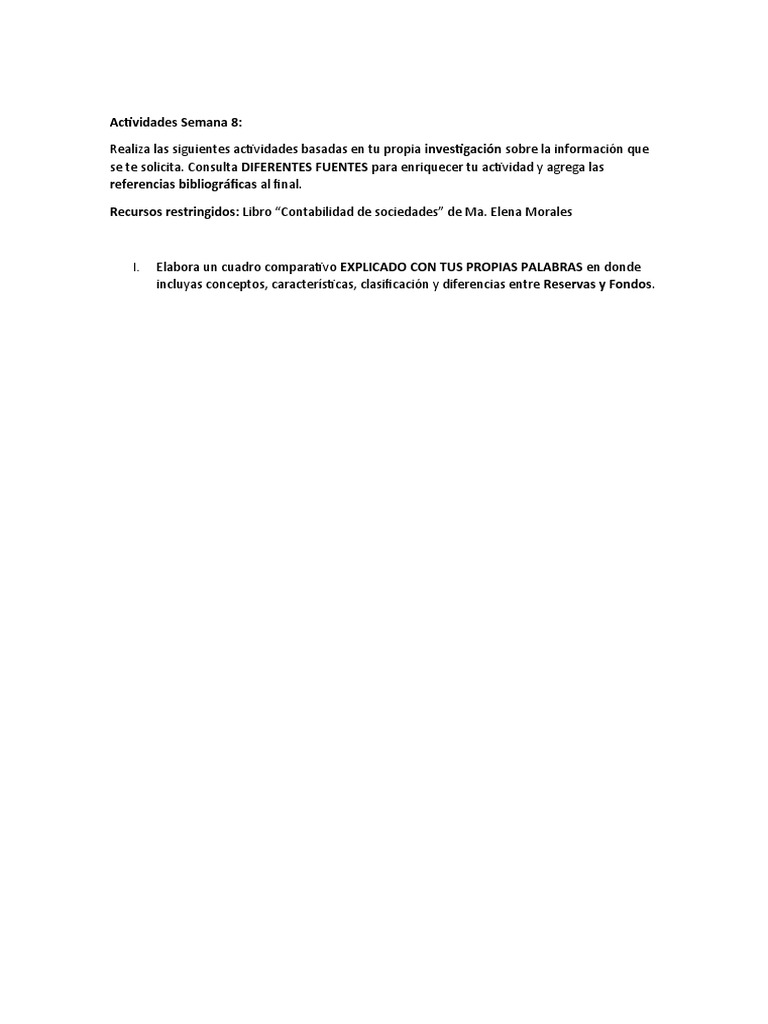 Actividades Semana 8 | PDF