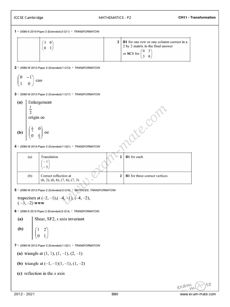 CH 11 - Transformation P2 (MS) | Download Free PDF | Functions And Mappings | Functional Analysis