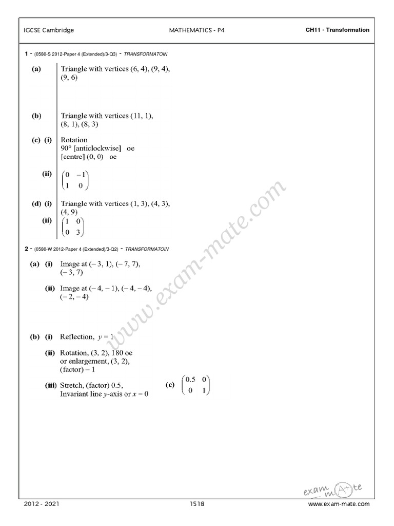 CH 11 - Transformation P4 (MS) | PDF | Mathematical Physics | Mathematical Relations