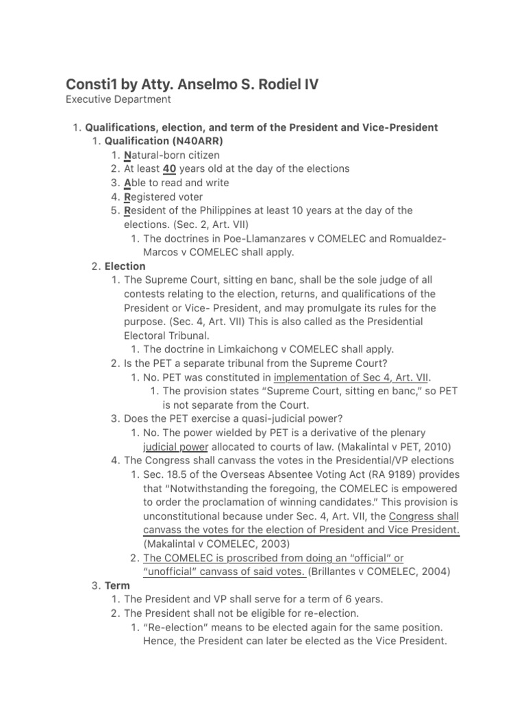 Executive Department by Atty. Anselmo S. Rodiel IV | PDF | Executive ...