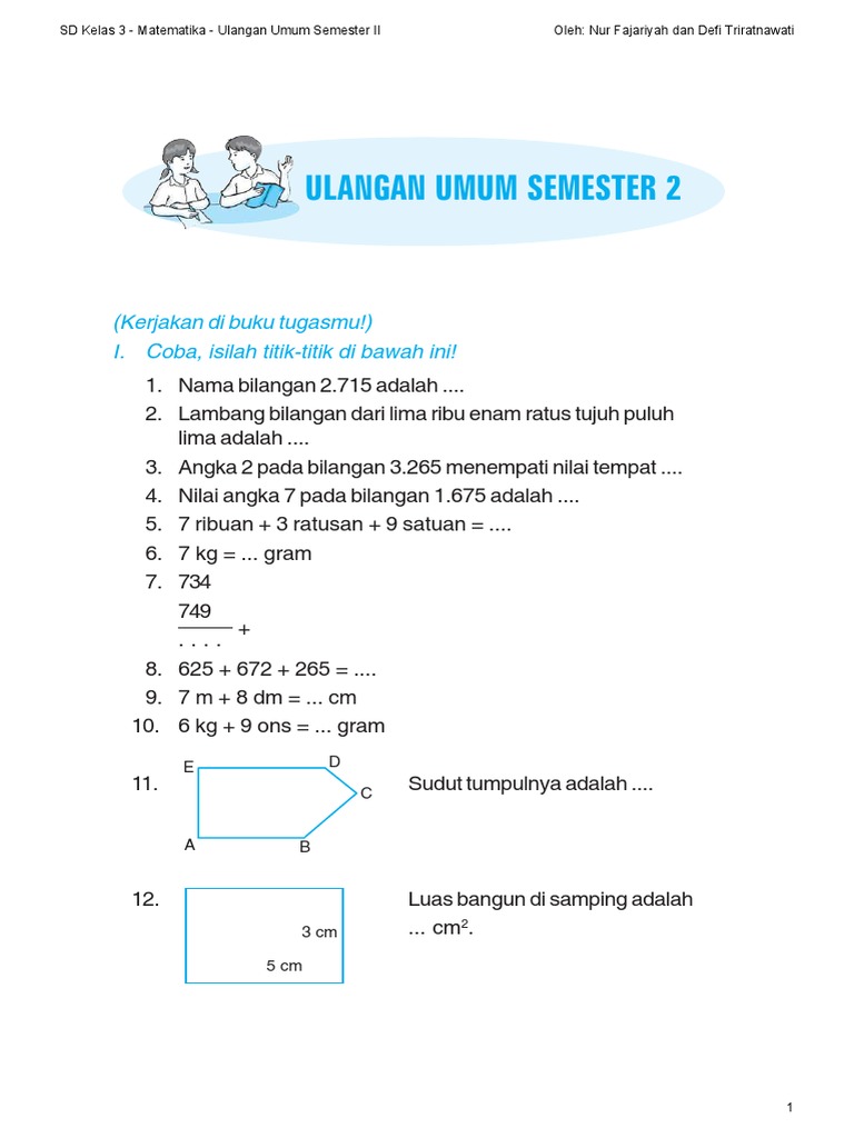 Soal Matematika SD Kelas 3 | PDF