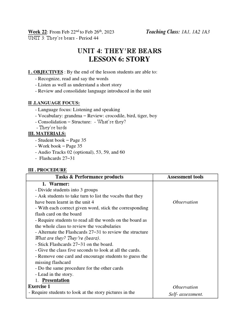 Teaching Bears Unit 3-4 | PDF | Vocabulary | Flashcard
