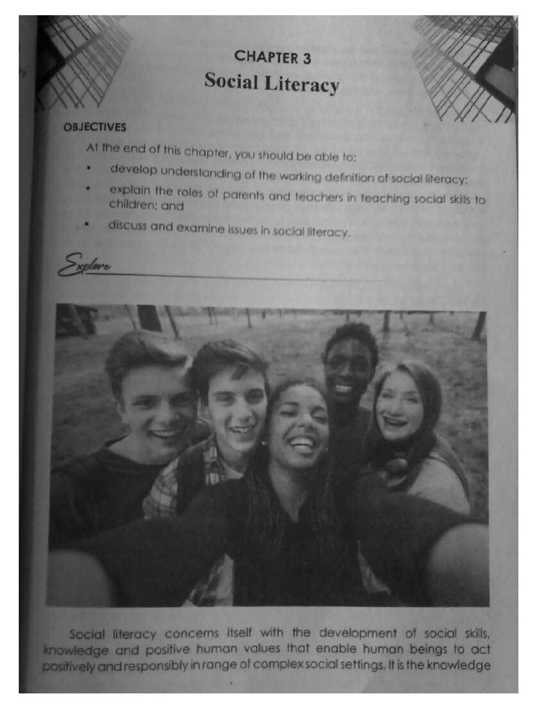 Social Literacy (EDUC 315) - Anya E. Tabal II - (BTVTEd) - Study Guide ...