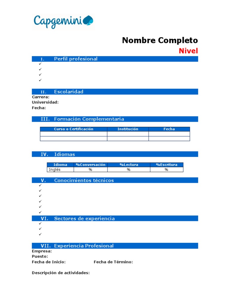 CV Capgemini (ESP) | PDF