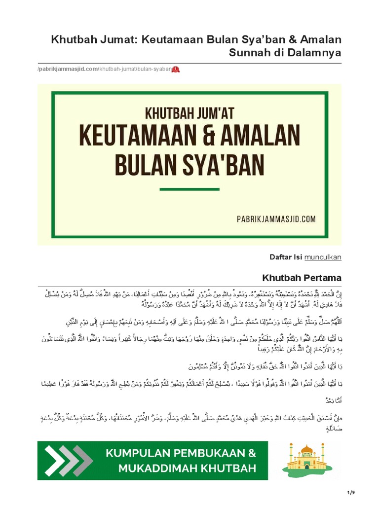 Keutamaan Amalan Di Bulan Sya Ban Pdf