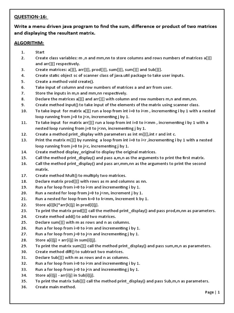 Matrix - Algebra JAVA ISC | PDF | Matrix (Mathematics) | Applied ... Matrix - Algebra JAVA ISC | PDF | Matrix (Mathematics) | Applied ...
