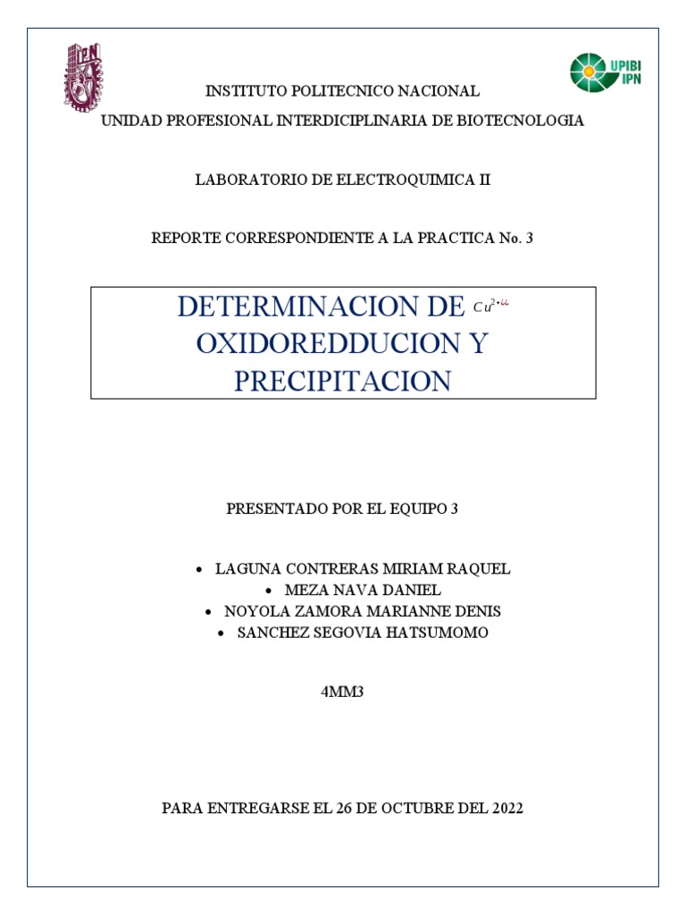 Reporte Practica 2 | PDF | Redox | Valoración