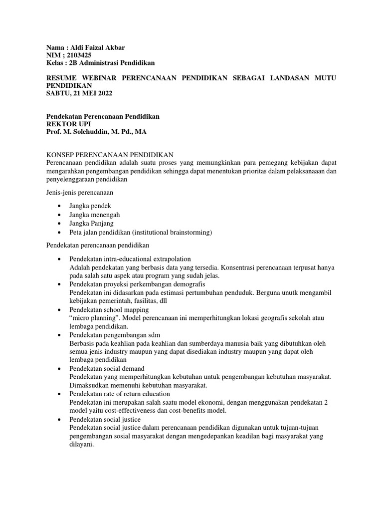 2B - Aldi Faizal Akbar - 2103425 - Resume Webinar | PDF