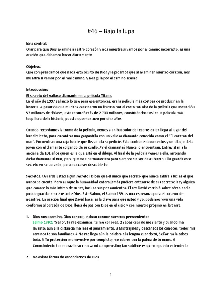 Bajo La Lupa - Por Alex López | PDF | Salmos | Dios