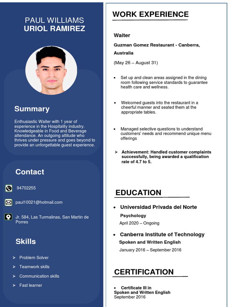 Uriol Ramirez Paul Williams - cv.14.02.23 | PDF