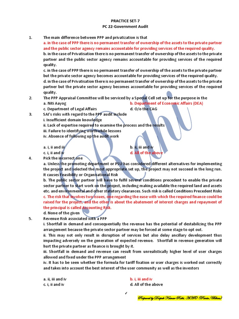 PC 22 - Practice Set 7 | PDF | Audit | Internal Control