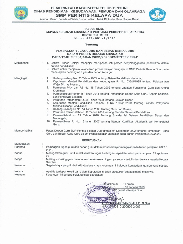 SK PTM 2023 Genap | PDF