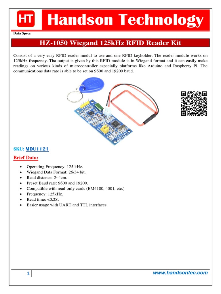 HZ1050 Rfid | PDF | Arduino | Radio Frequency Identification