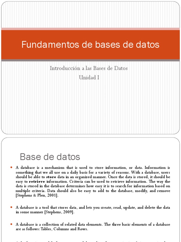 Unidad1. SGBD | PDF | Bases de datos | Archivo de computadora