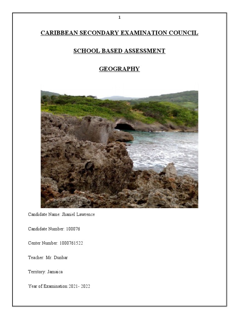 Geography SBA | PDF | Erosion | Cliff