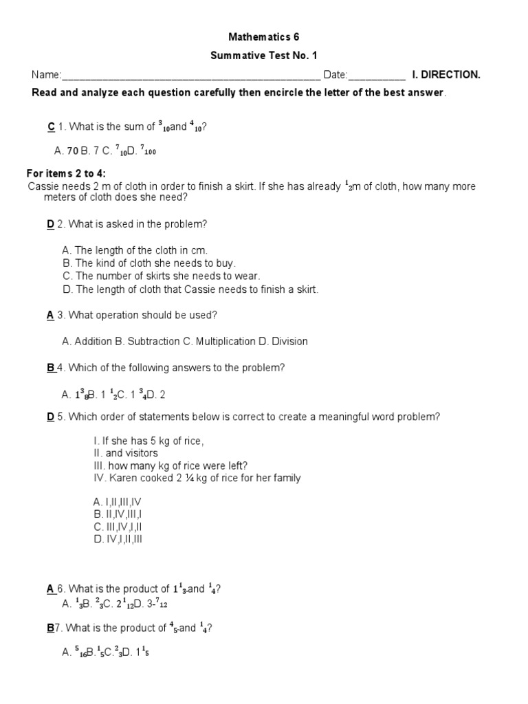 Math 6 Summat Ive Harvey | PDF | Mathematical Notation | Elementary Mathematics