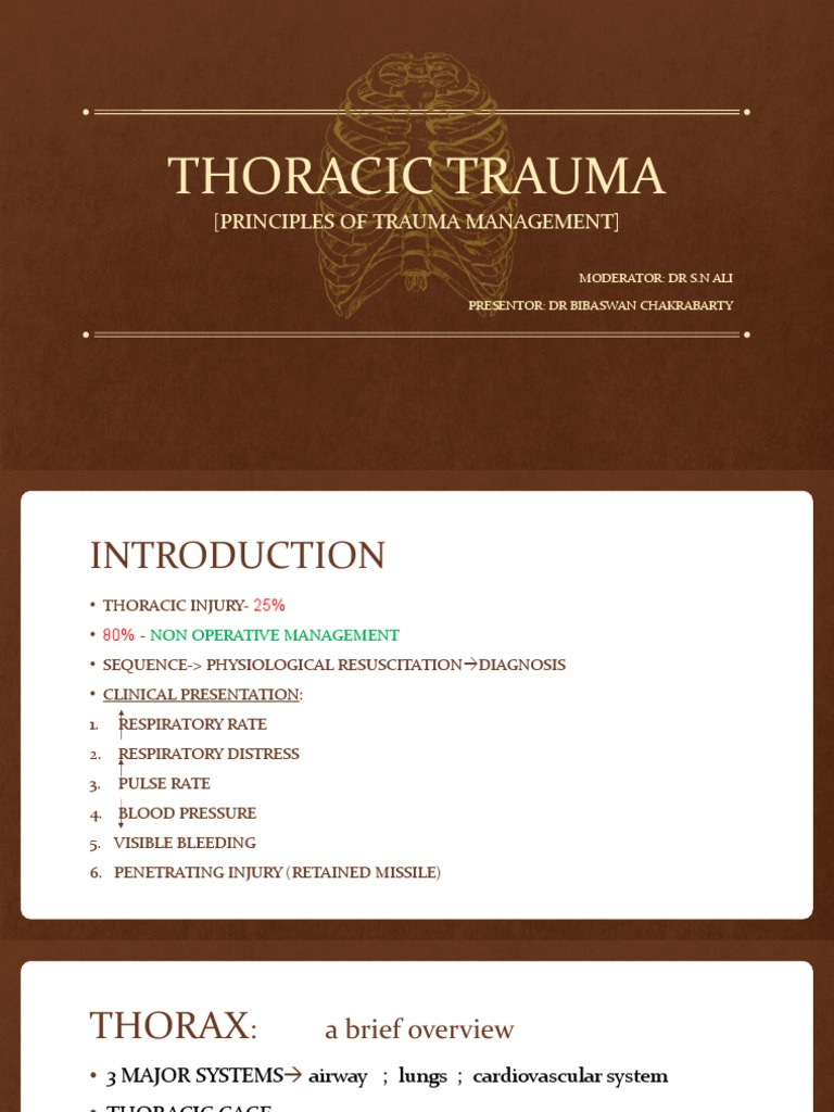 Thoracic Trauma | Download Free PDF | Thorax | Injury