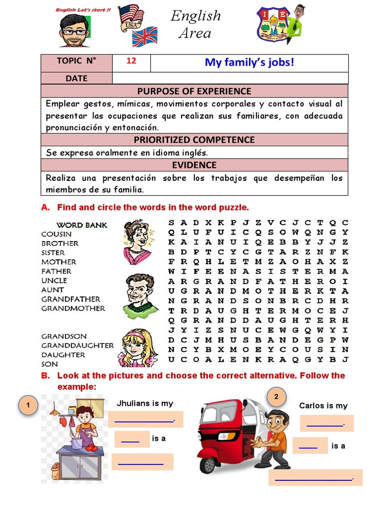 Worksheet 12-My Family's Job | PDF