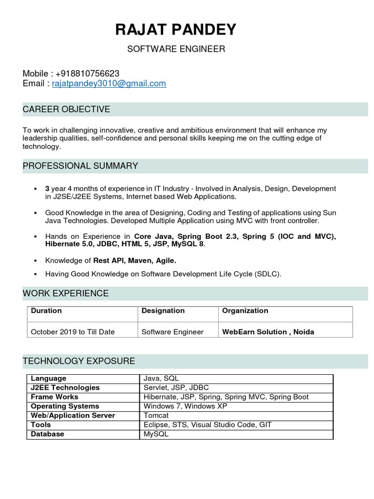 Naukri RAJATPANDEY (3y 4m) | PDF | Spring Framework | Java (Programming ... Naukri RAJATPANDEY (3y 4m) | PDF | Spring Framework | Java (Programming ...
