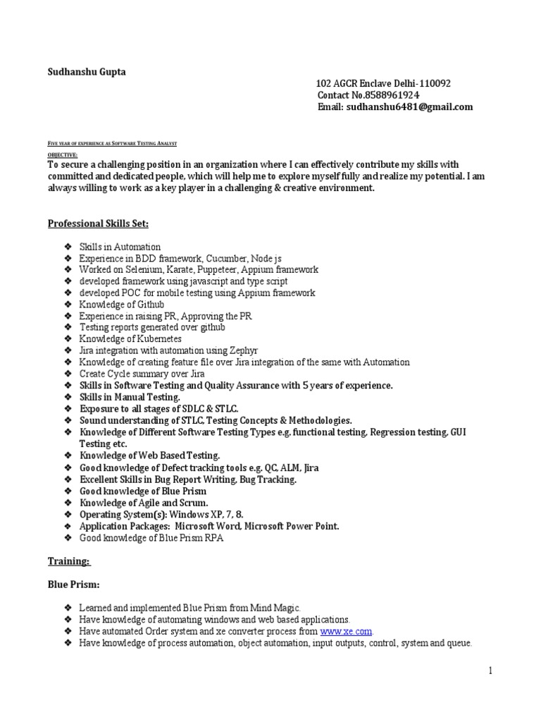 Naukri SudhanshuGupta (5y 4m) | PDF | Software Testing | Software