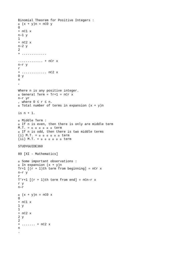 Binomial Theory Pdf Complex Analysis Combinatorics