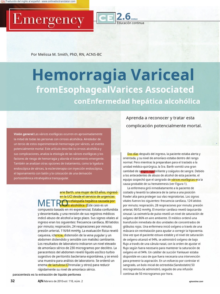 Varices Esofagicas Caso Completo - En.es | PDF | Cirrosis | Hipertensión