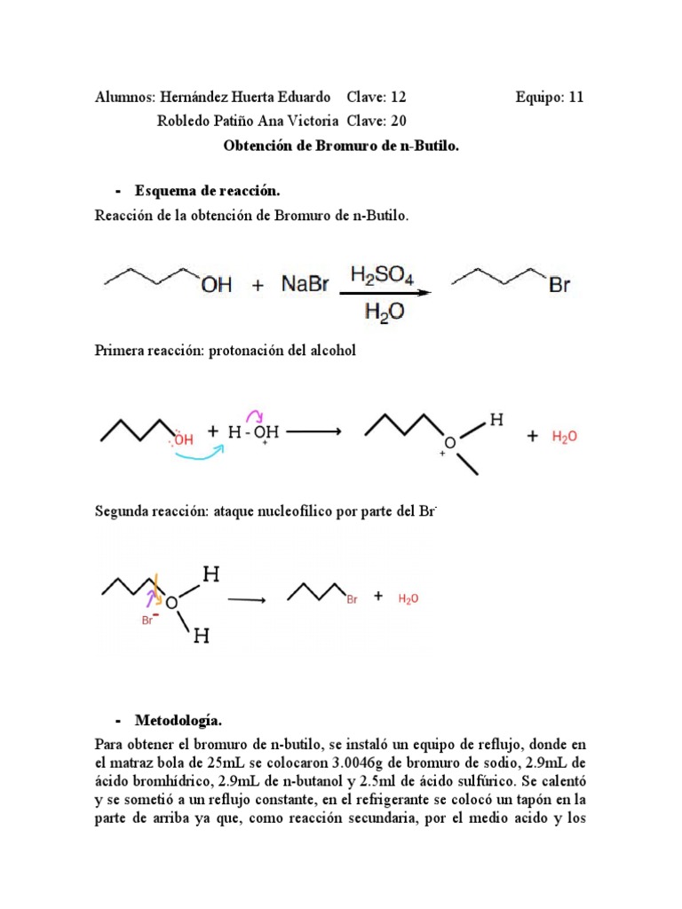 Reporte Bromuro de N-Butilo | PDF | Ácido | Ácido sulfúrico
