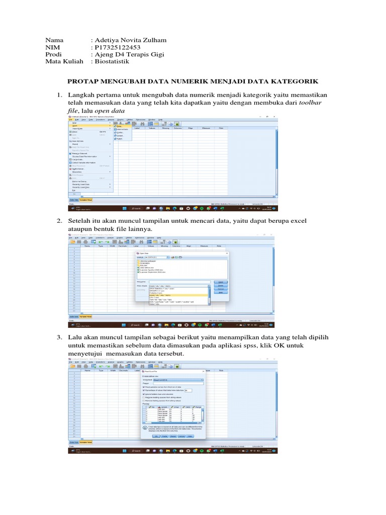 Biostatistik - Mengubah data Numerik menjadi Kategorik | PDF