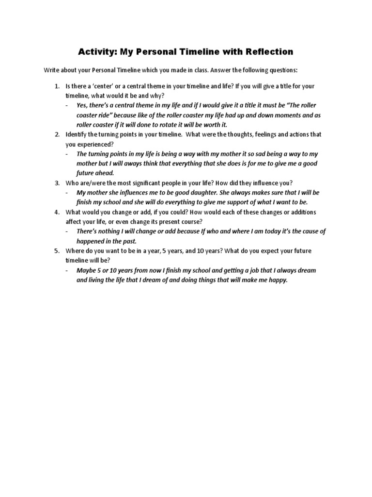 Personal Timeline Reflection | PDF