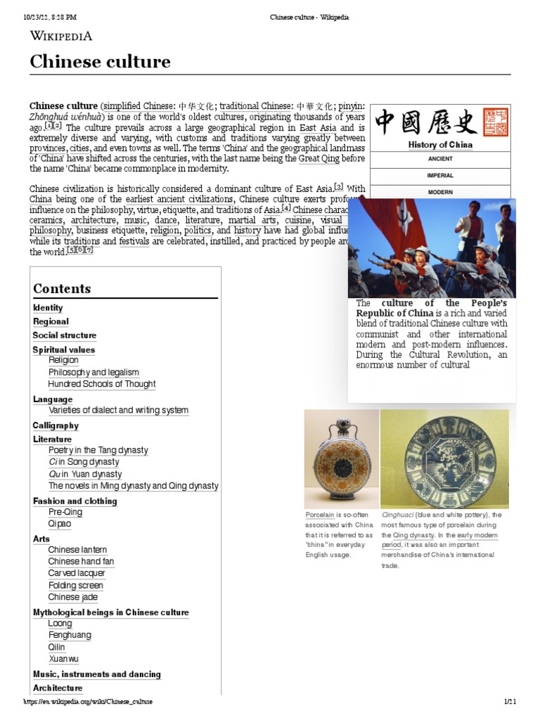 Chinese Culture PDF Chinese Culture Asia