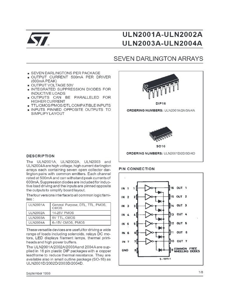 ULN2004 PDF, ULN2004 Description, ULN2004 Datasheet, ULN2004 View ...