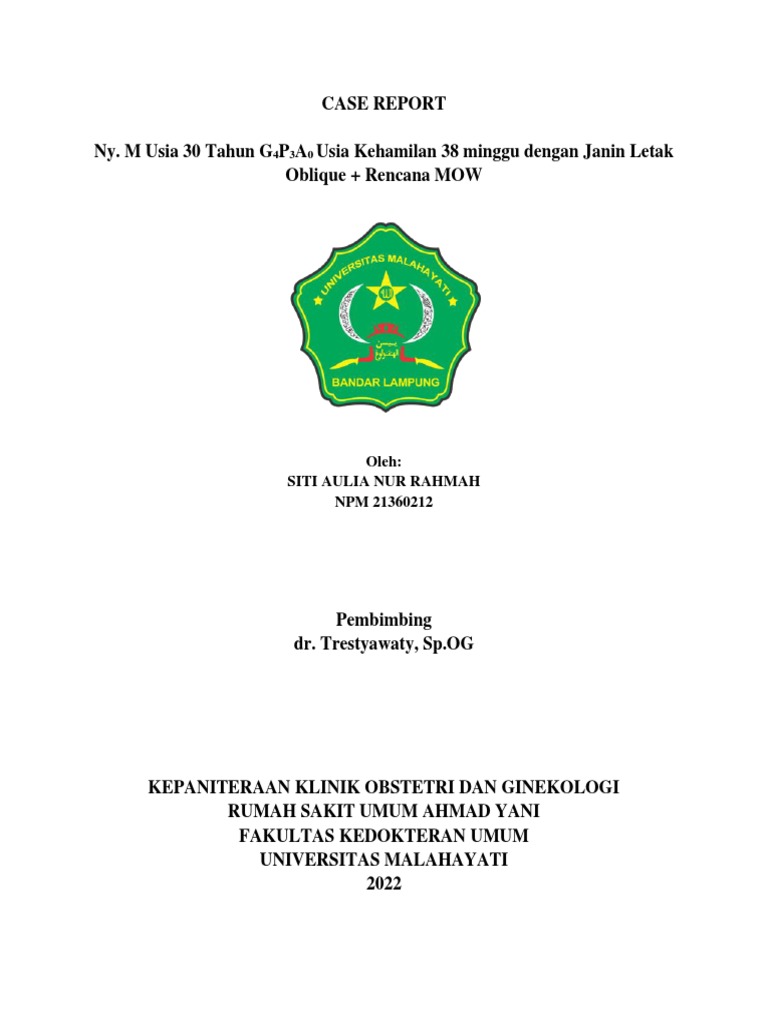 Case Report Obgyn Rahma | PDF