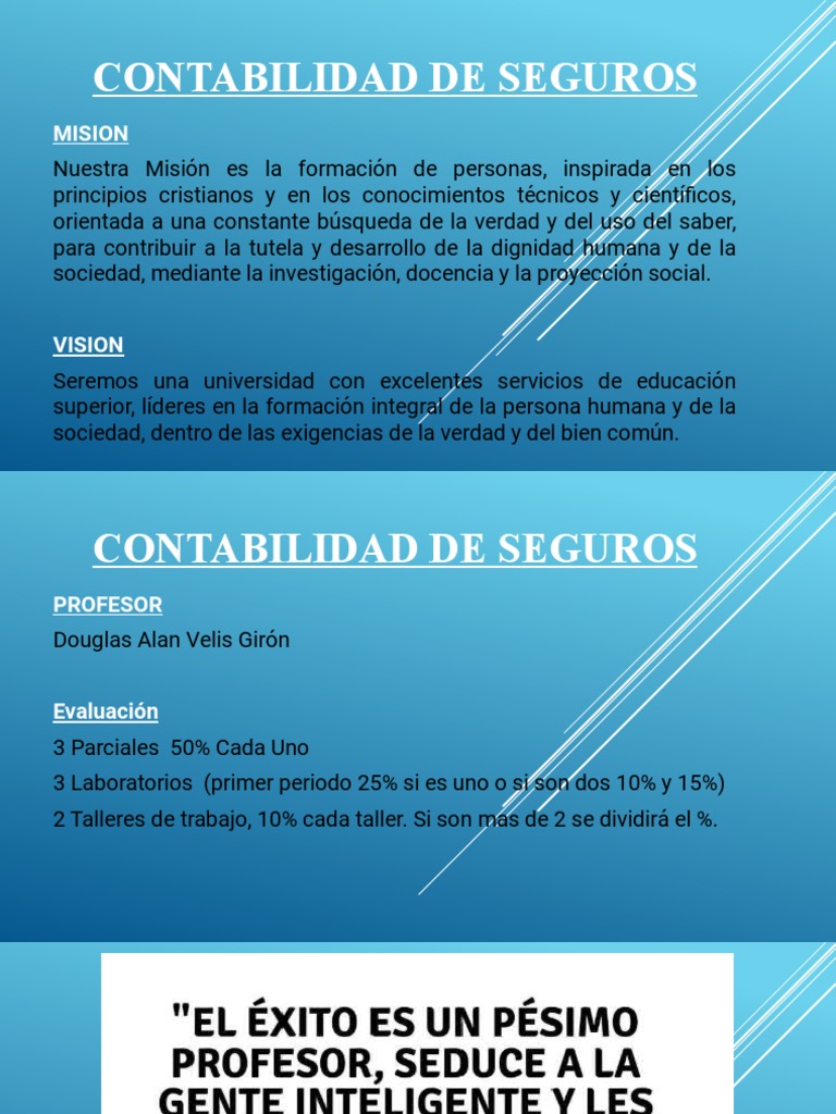 PRIMER PERIODO - Contabilidad de Seguro | PDF | Seguro | Reaseguro