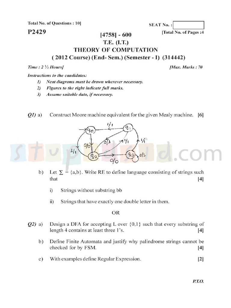 Theory Of Computation Pdf