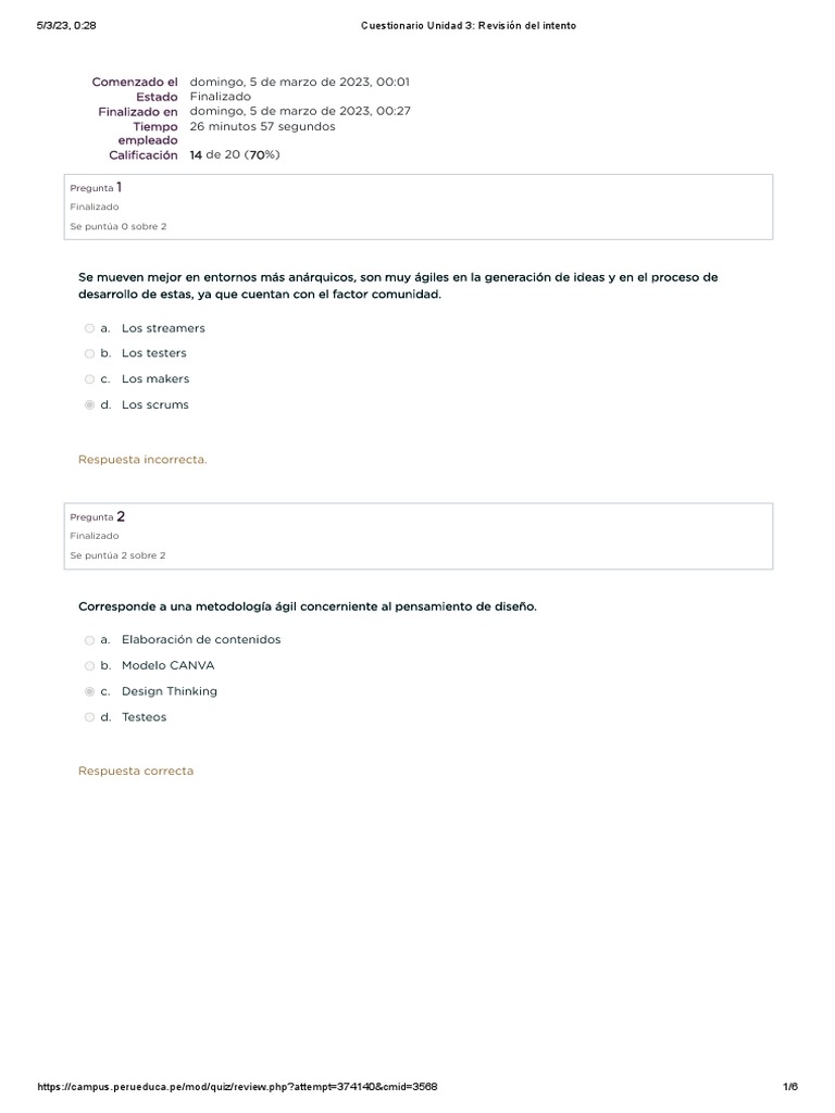 Cuestionario Unidad 3_ Revisión del intento 3 | PDF | Ciencia cognitiva